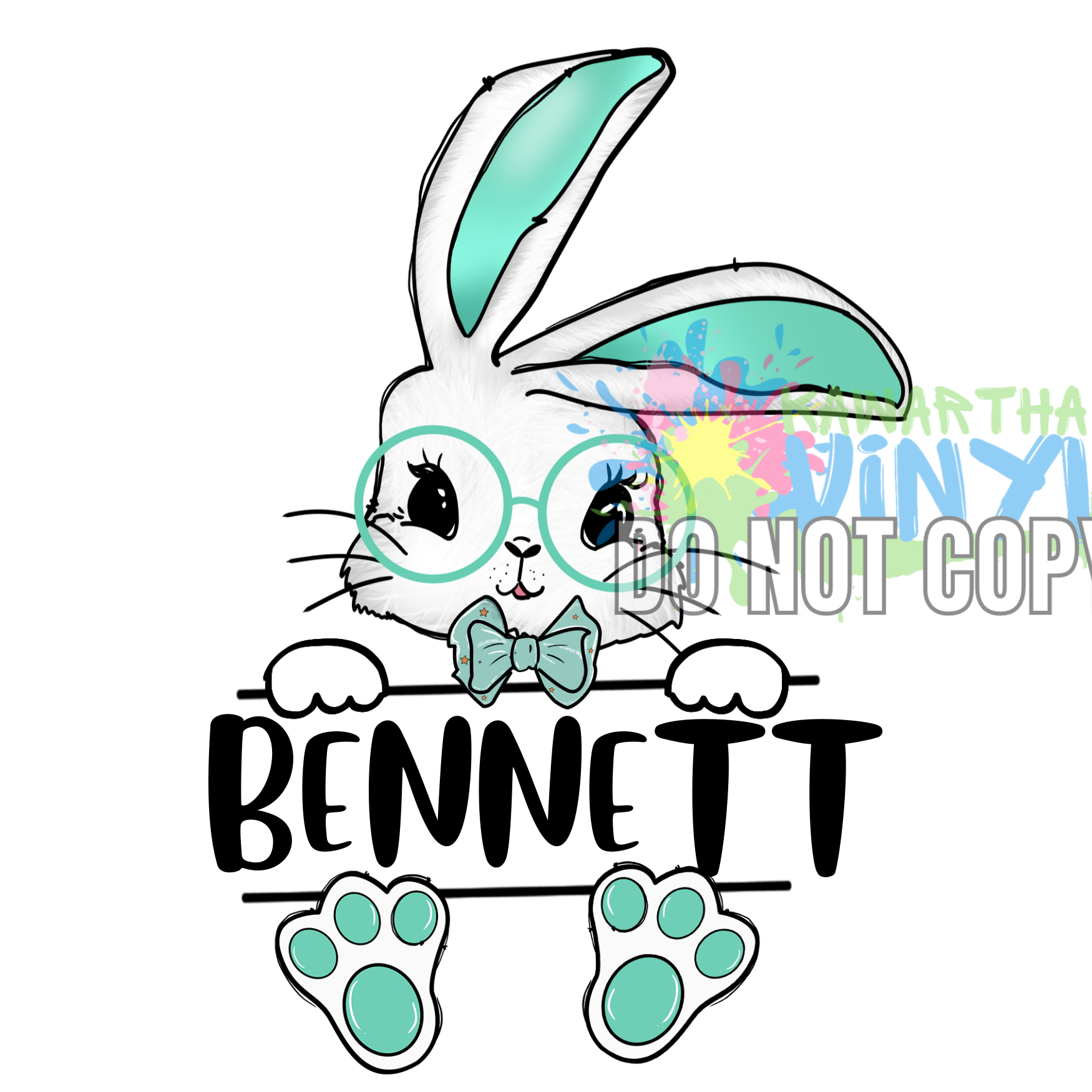 Teal Bunny Sublimation Print – Kawartha Vinyl Inc.