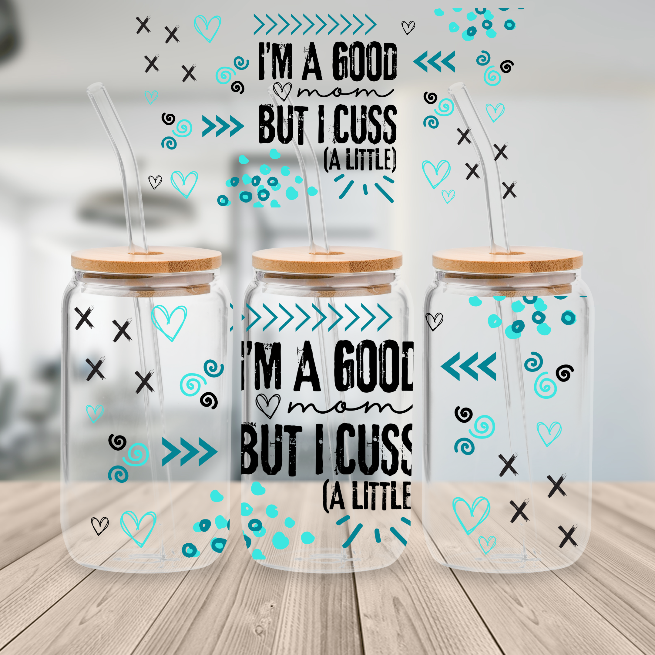 25. Good Mom But I Cuss UV DTF Cup Wrap – Kawartha Vinyl Inc.